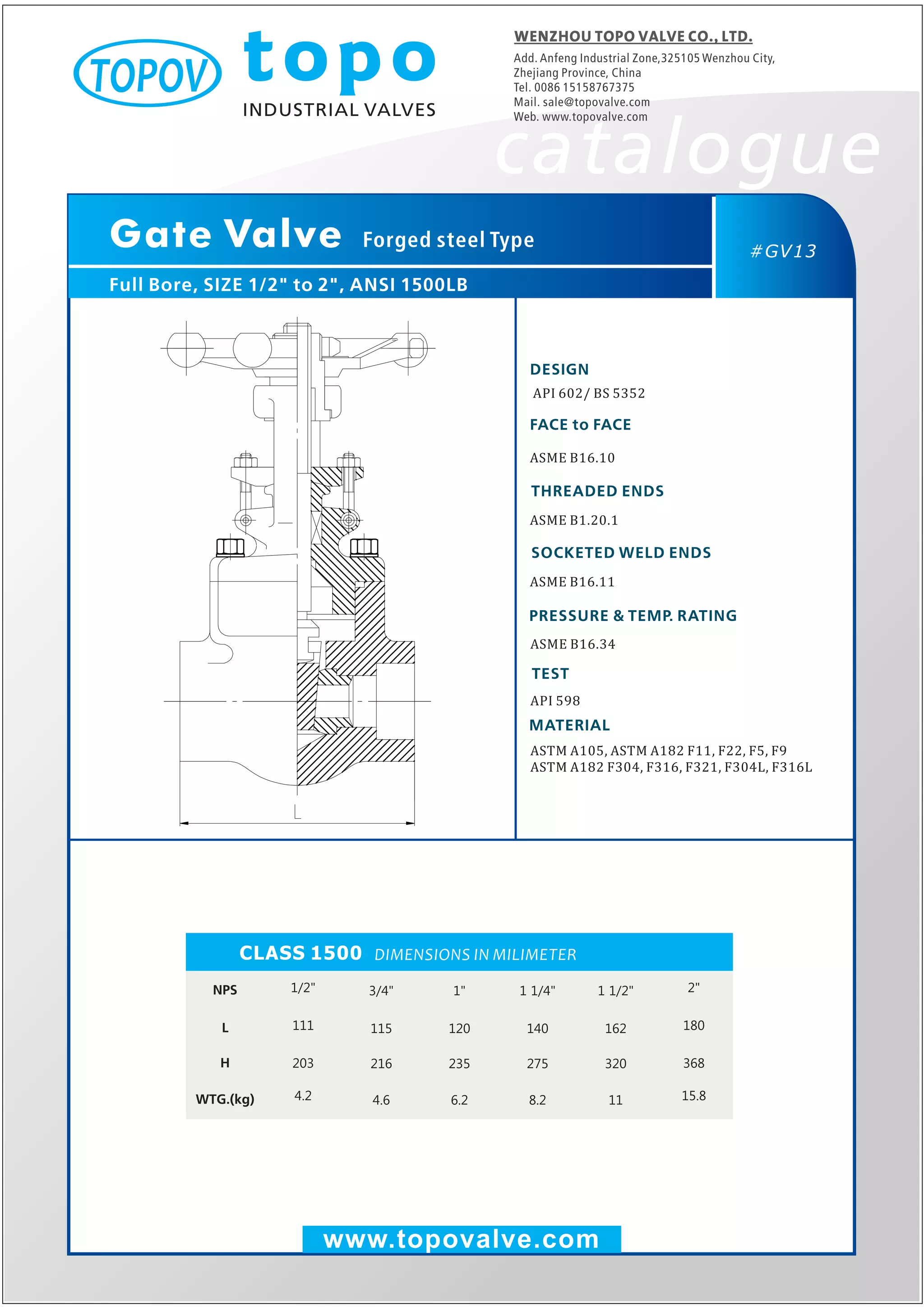 Forged steel gate valve 1500 lb topo valve catalogue | PDF