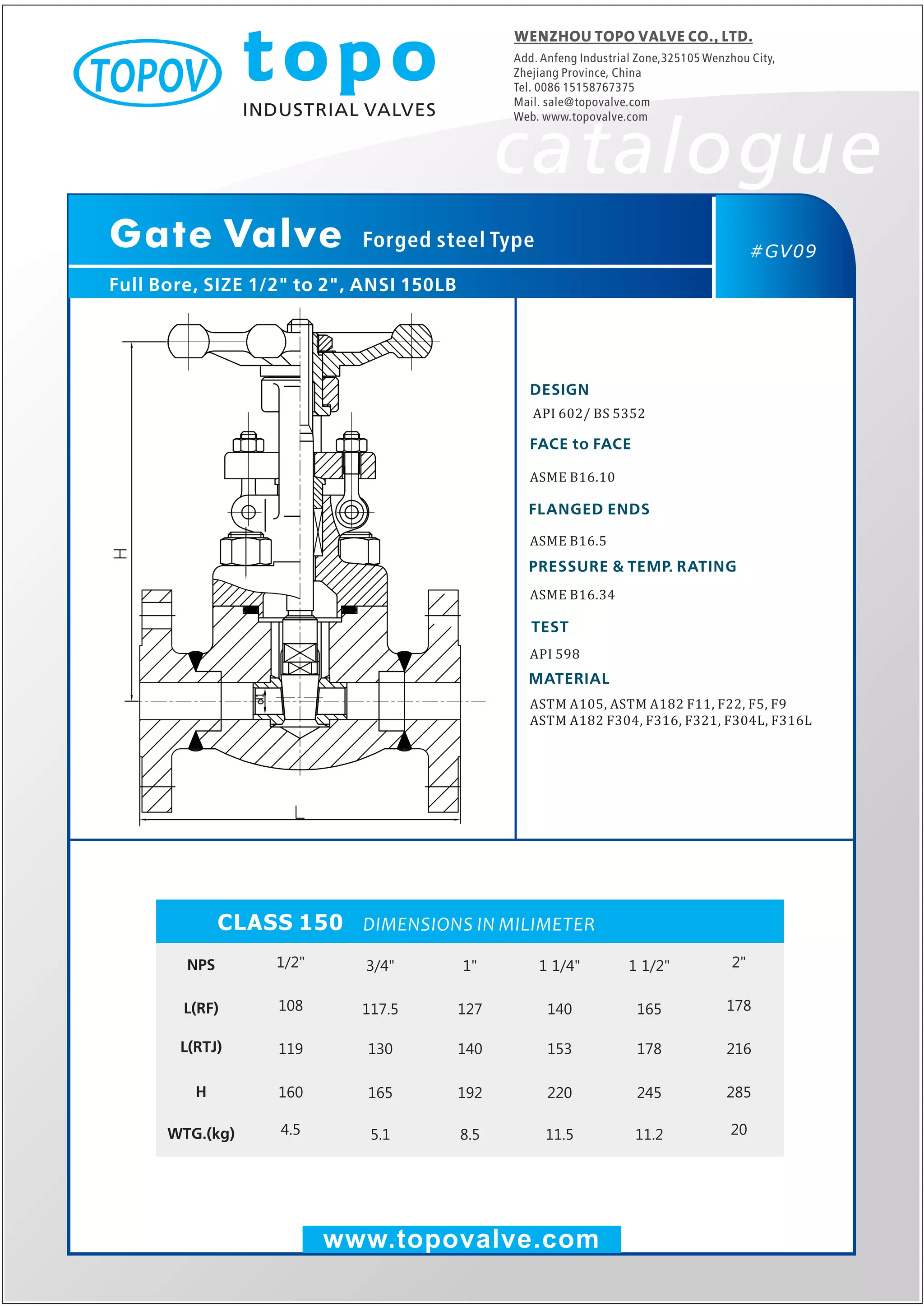Forged steel gate valve 150 lb topo valve catalogue | PDF
