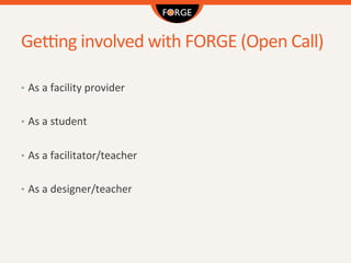 About FORGE presentation | PDF