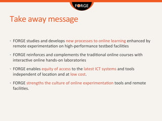 About FORGE presentation | PDF