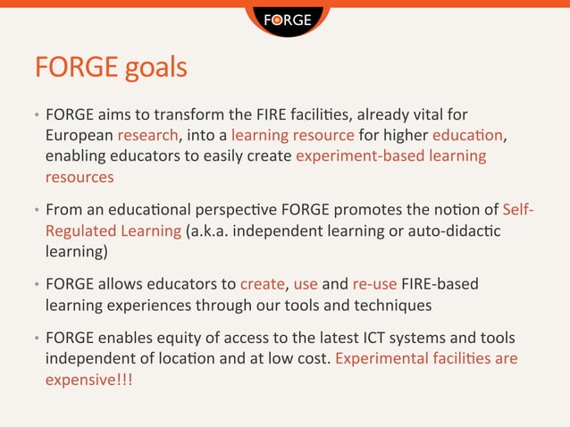 About FORGE presentation | PPT