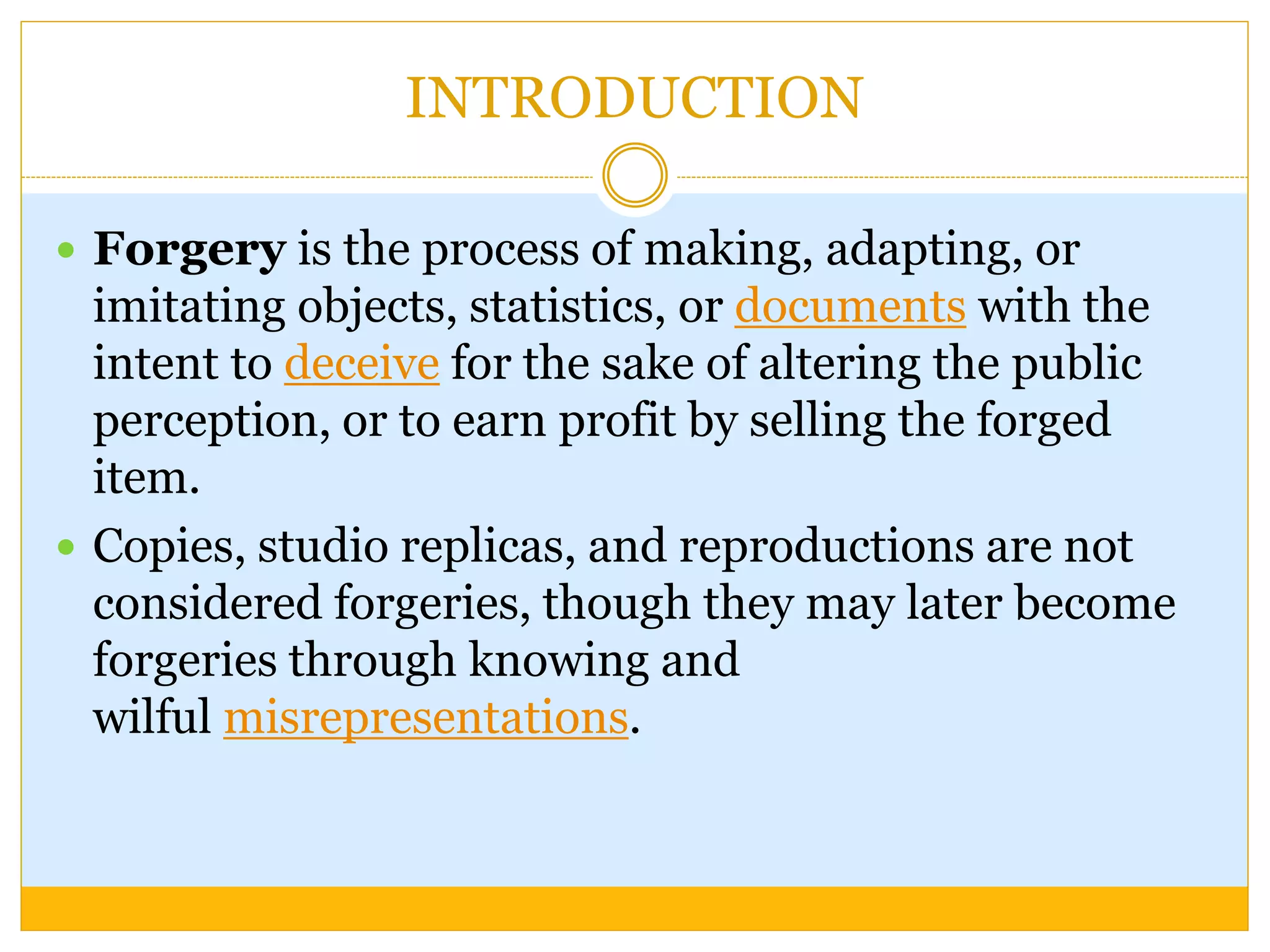 Forgery by Shukun Karthika | PPTX