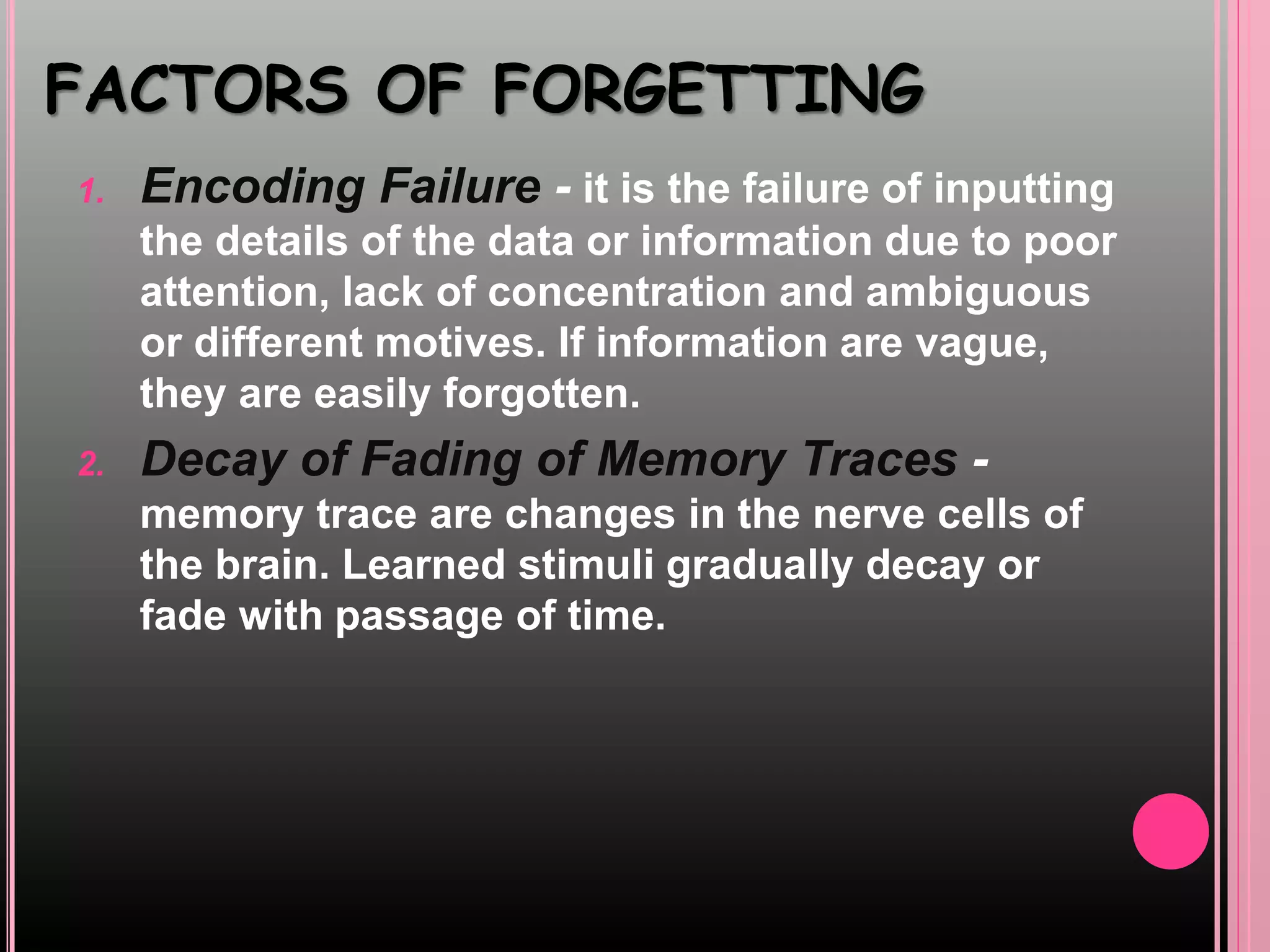 psychology of forgetting | PPTX