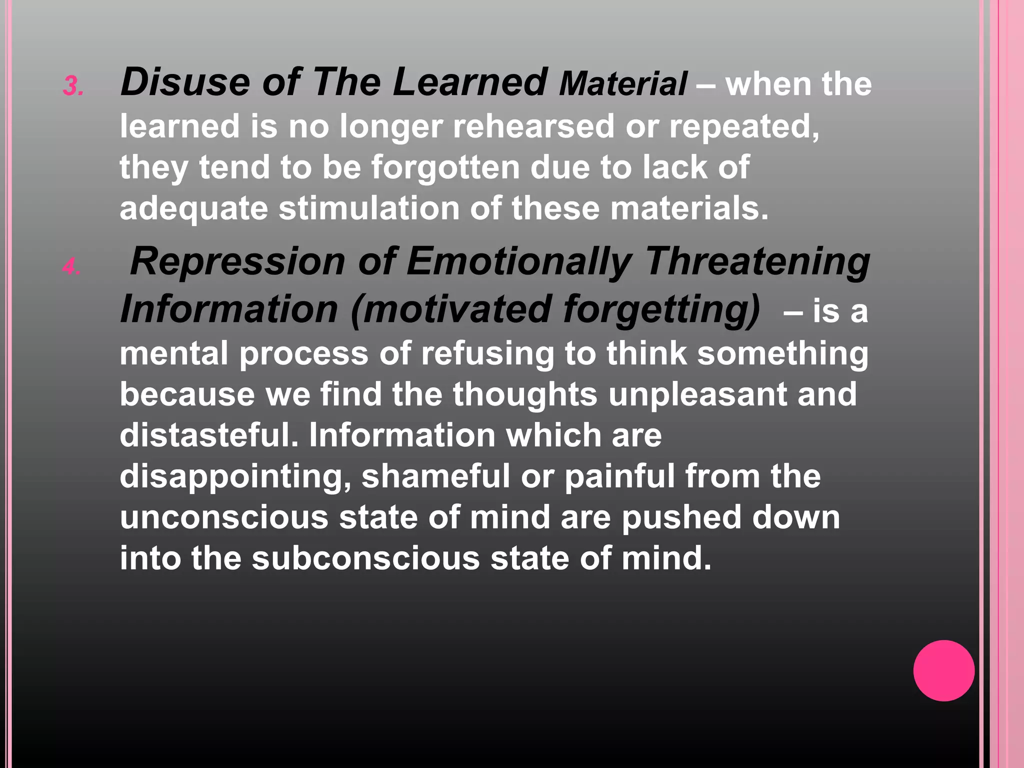 psychology of forgetting | PPTX