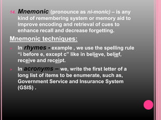 psychology of forgetting | PPTX