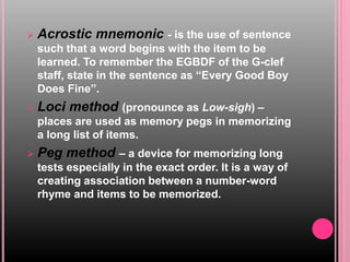 psychology of forgetting | PPTX