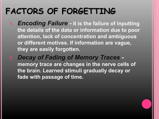 psychology of forgetting | PPTX