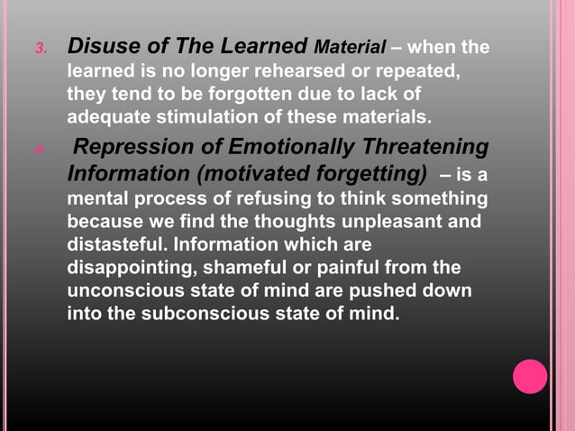 psychology of forgetting | PPTX