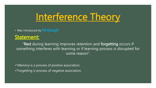 Forgetting in humans, its cause and Theories.pptx