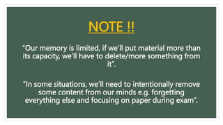 Forgetting in humans, its cause and Theories.pptx