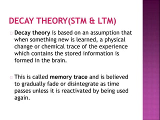 Forgetting and theories of forgetting | PPTX