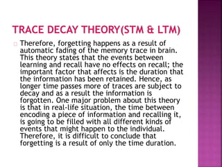 Forgetting and theories of forgetting | PPTX