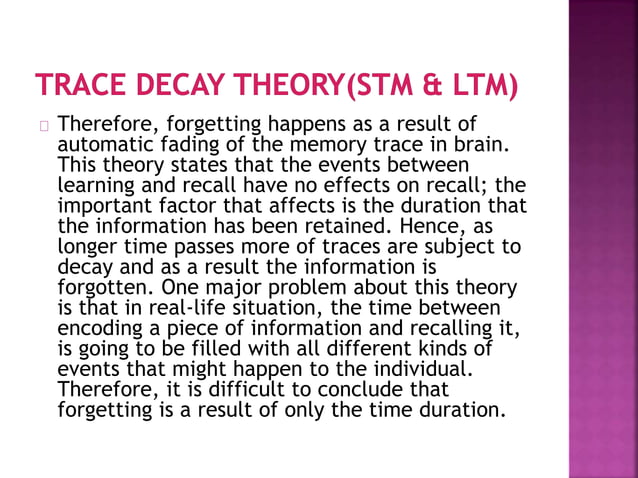 Forgetting and theories of forgetting | PPTX | Data Storage and Warehousing | Computing