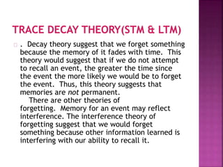 Forgetting and theories of forgetting | PPTX