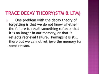 Forgetting and theories of forgetting | PPTX