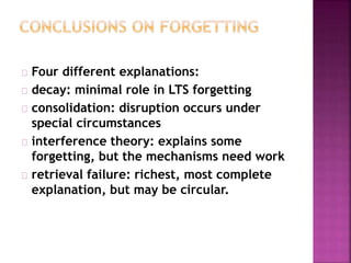 Forgetting and theories of forgetting | PPTX