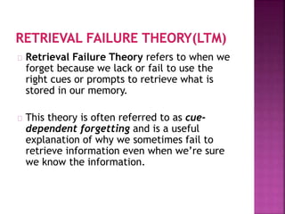 Forgetting and theories of forgetting | PPTX