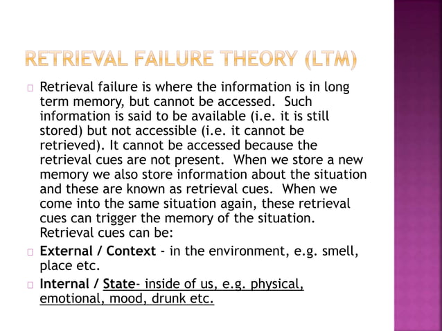Forgetting and theories of forgetting | PPTX | Data Storage and Warehousing | Computing