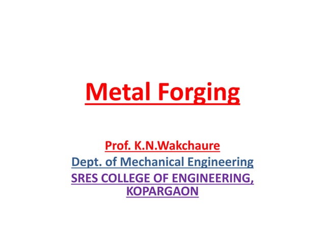 Metal Forging | PPT