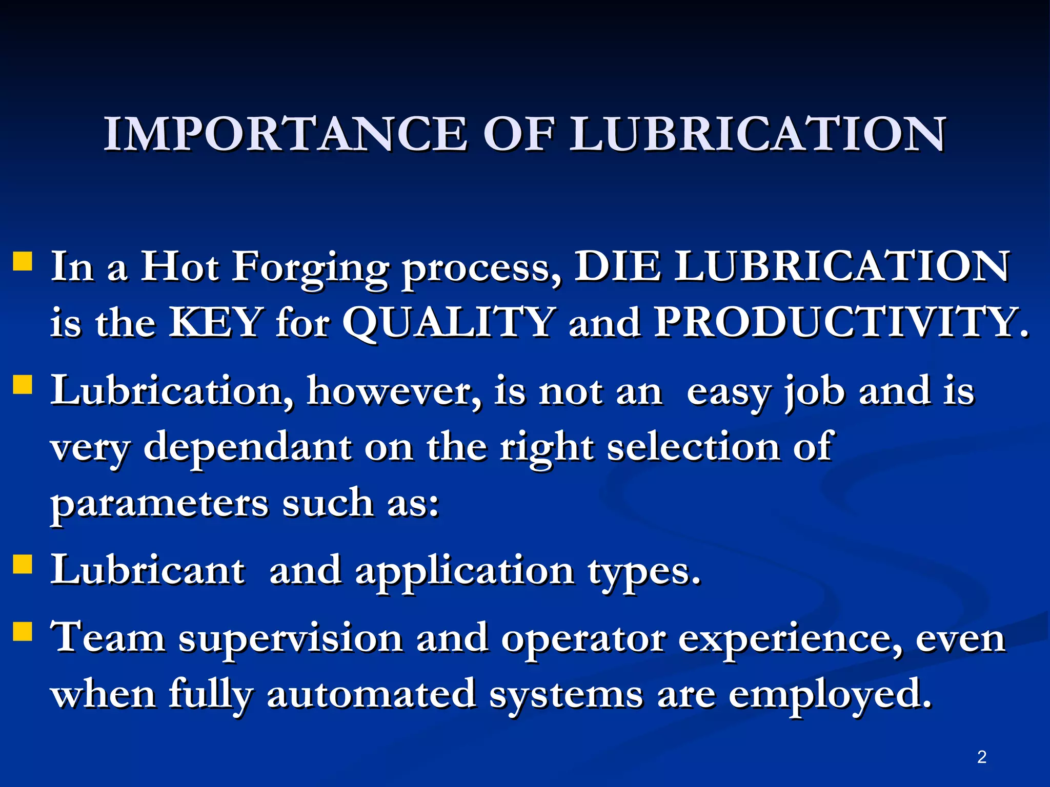 Forging Lubricants For The Hot Forging Of Steels | PPT