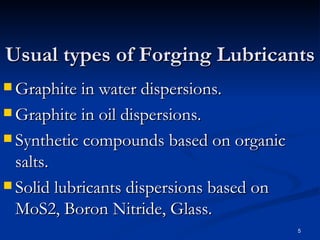 Forging Lubricants For The Hot Forging Of Steels | PPT