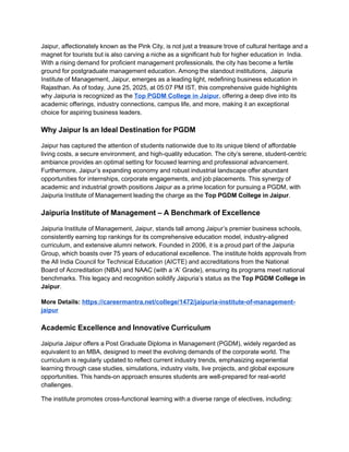 Forging Future Innovators_ Top PGDM College in Jaipur for Professional Triumph.ppt