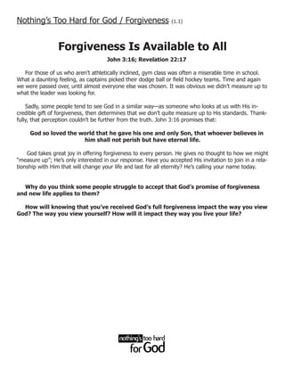 Forgiveness 1 | PDF