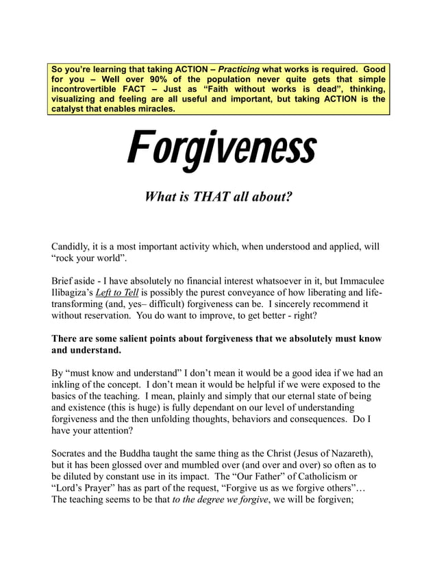 FREE Chapter from "Out of the blue" ~ on Forgiveness | PDF ...