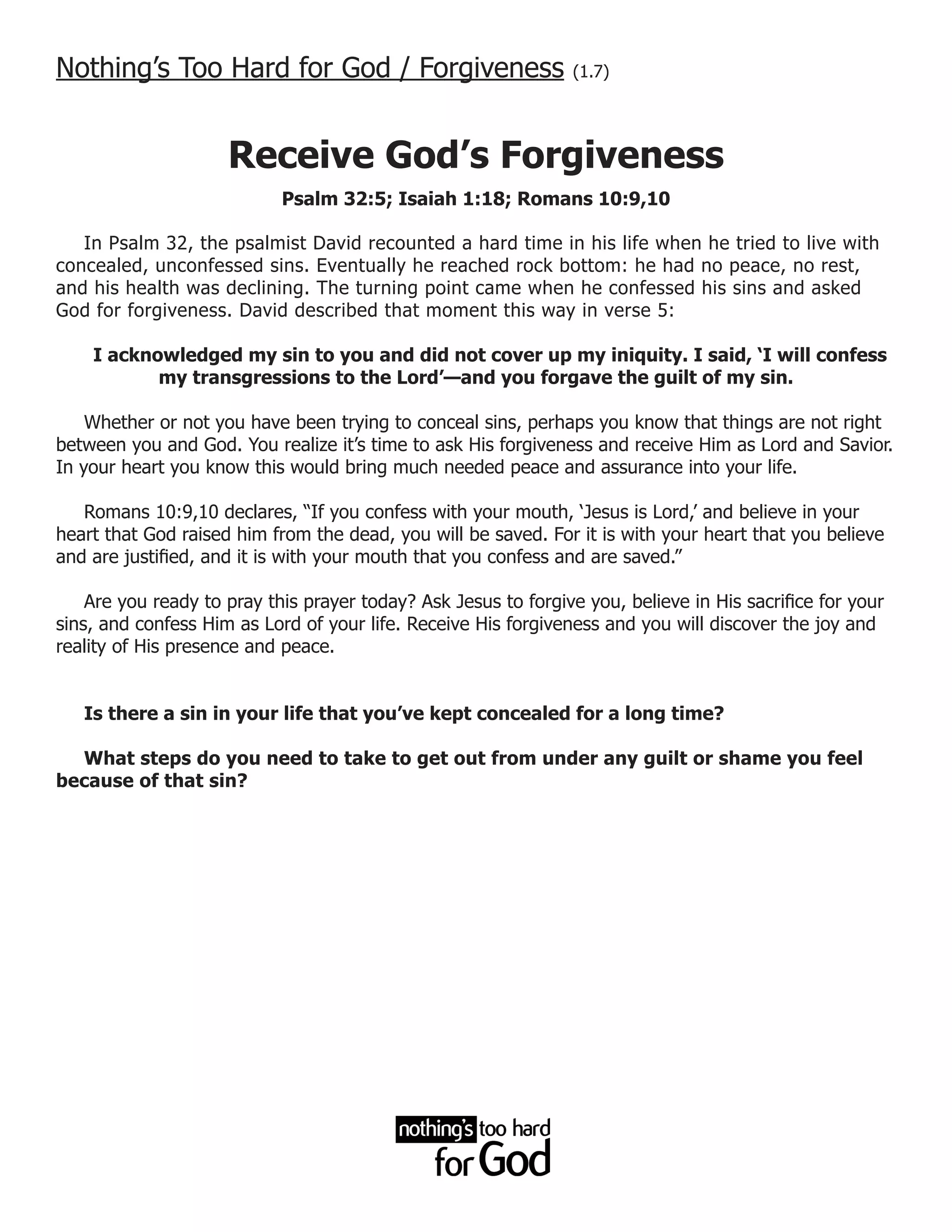 Forgiveness 7 | PDF