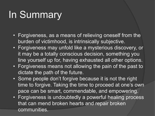 Forgiveness and | PPT | Free Download