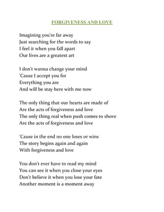 Forgiveness and love | DOCX