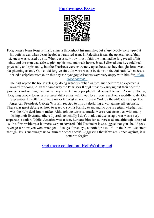 Forgiveness Essay | PDF