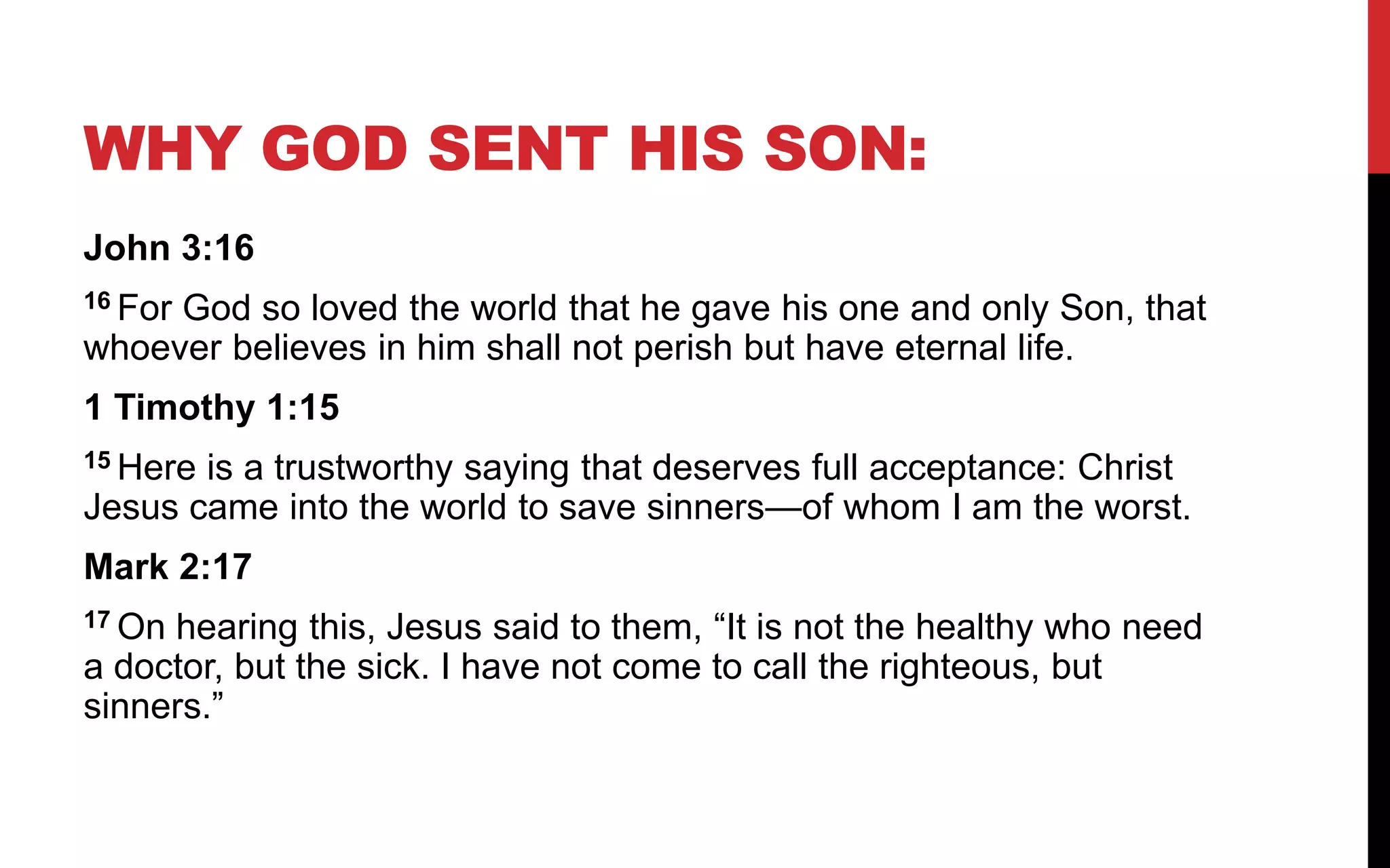 Why God sent his son. | PPTX