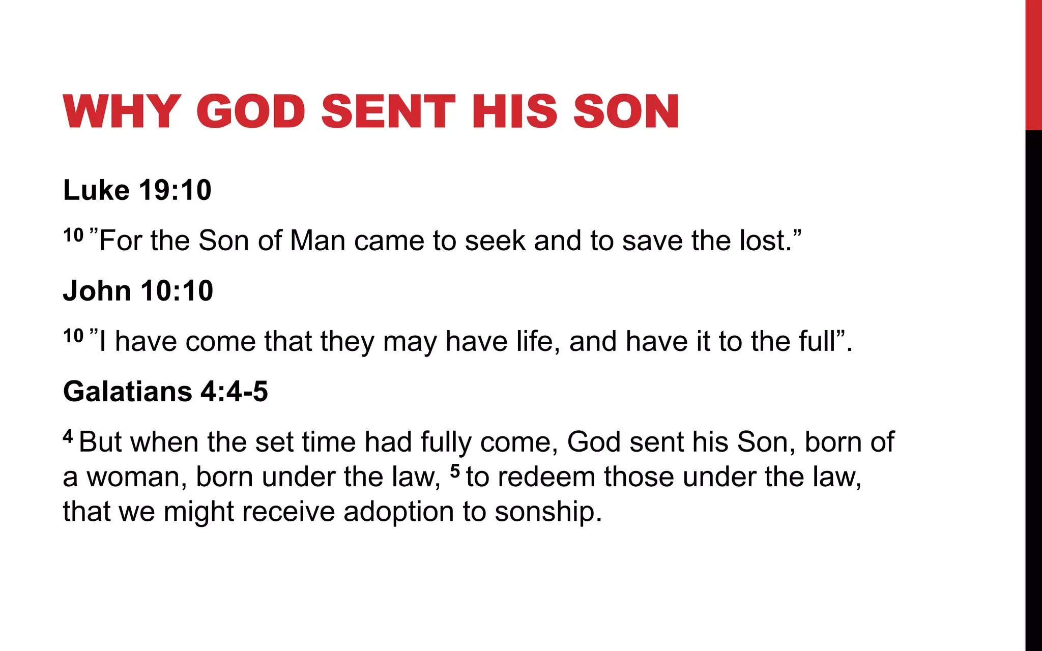 Why God sent his son. | PPTX