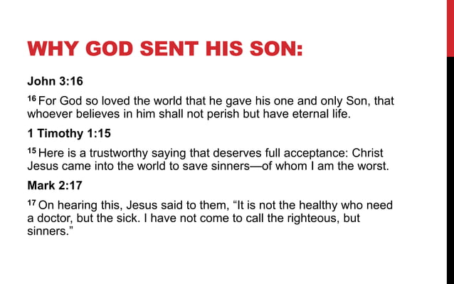 Why God sent his son. | PPT
