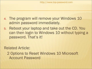Forgot windows 10 laptop password? How to unlock? | PPT