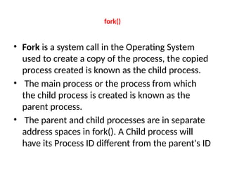 fork system call in operating system .pptx