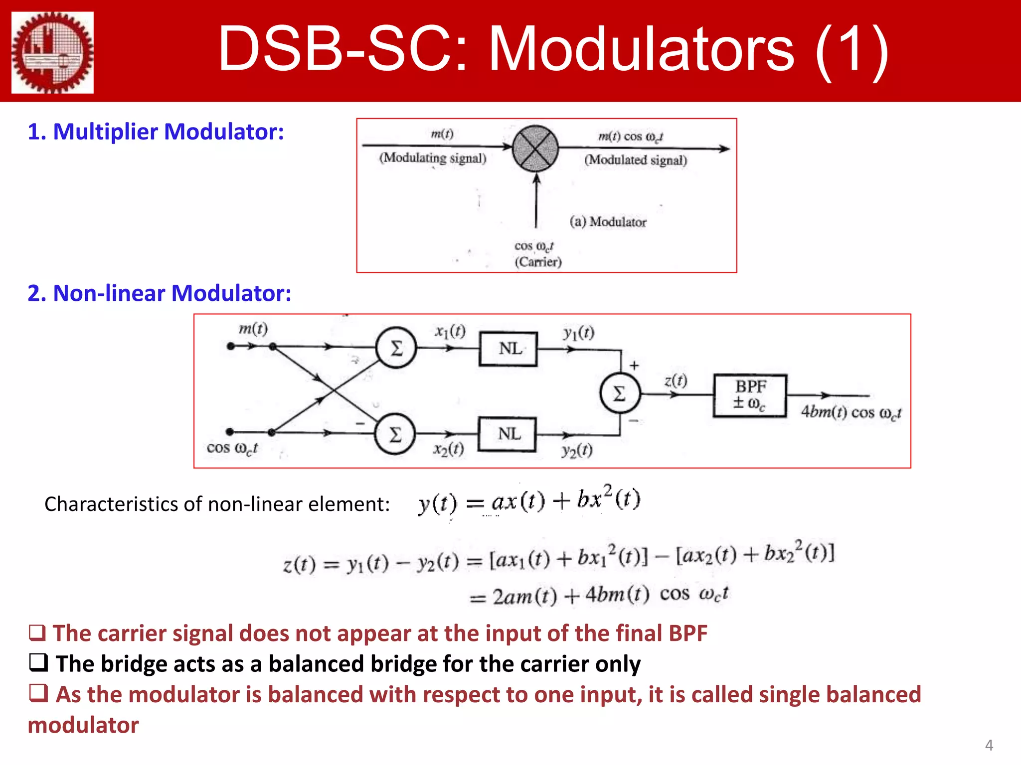 Double SideBand Suppressed Carrier (DSB-SC) | PPTX | Technology & Computing