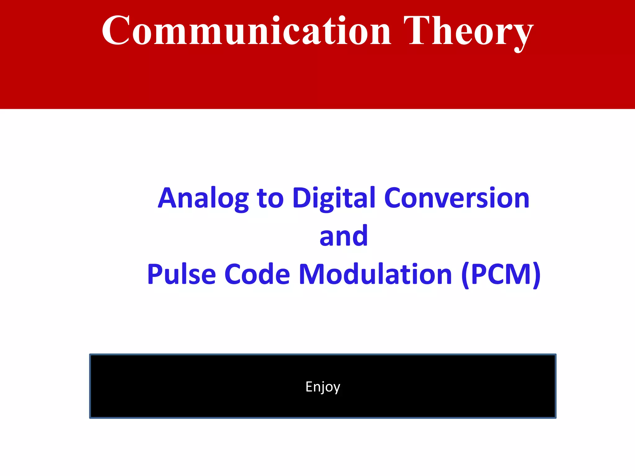 Pulse Code Modulation Ppt