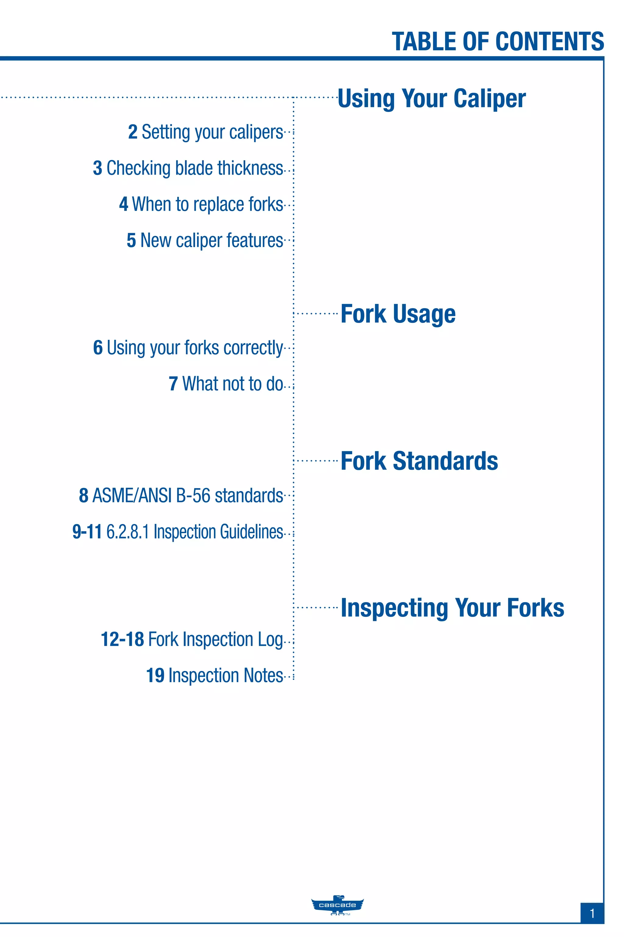 Forklift Fork Maintenance: Caliper Guide from Cascade Corporation | PDF