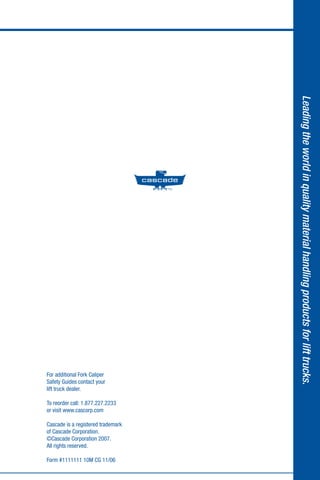 Forklift Fork Maintenance: Caliper Guide from Cascade Corporation | PDF