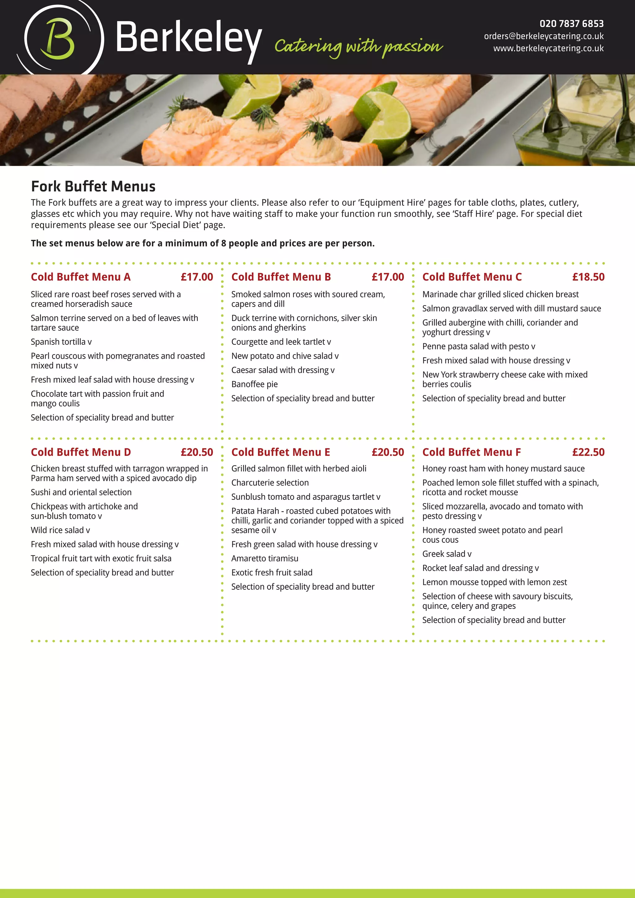 Fork Buffet Menus | PDF | Cooking | Food & Drink