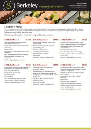 Fork Buffet Menus | PDF | Cooking | Food & Drink
