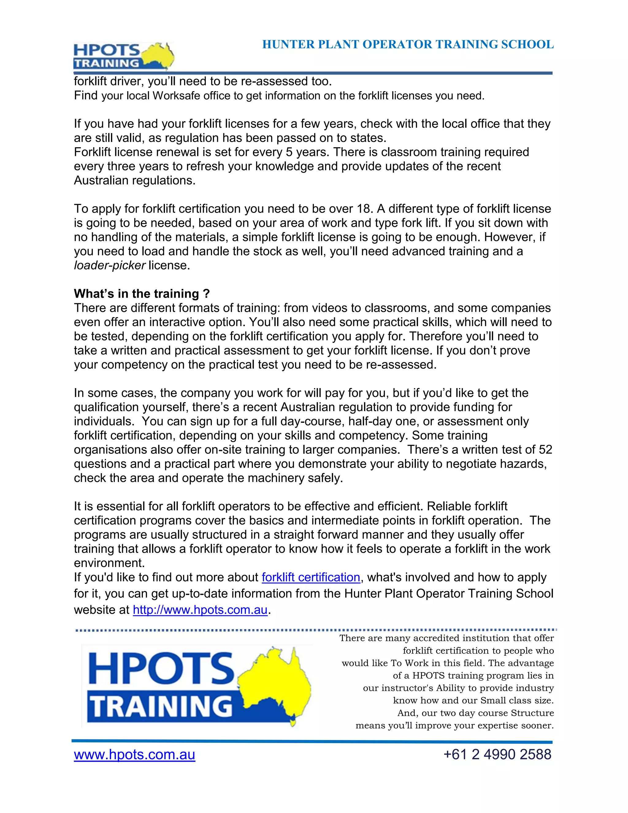 Forklift certification | PDF