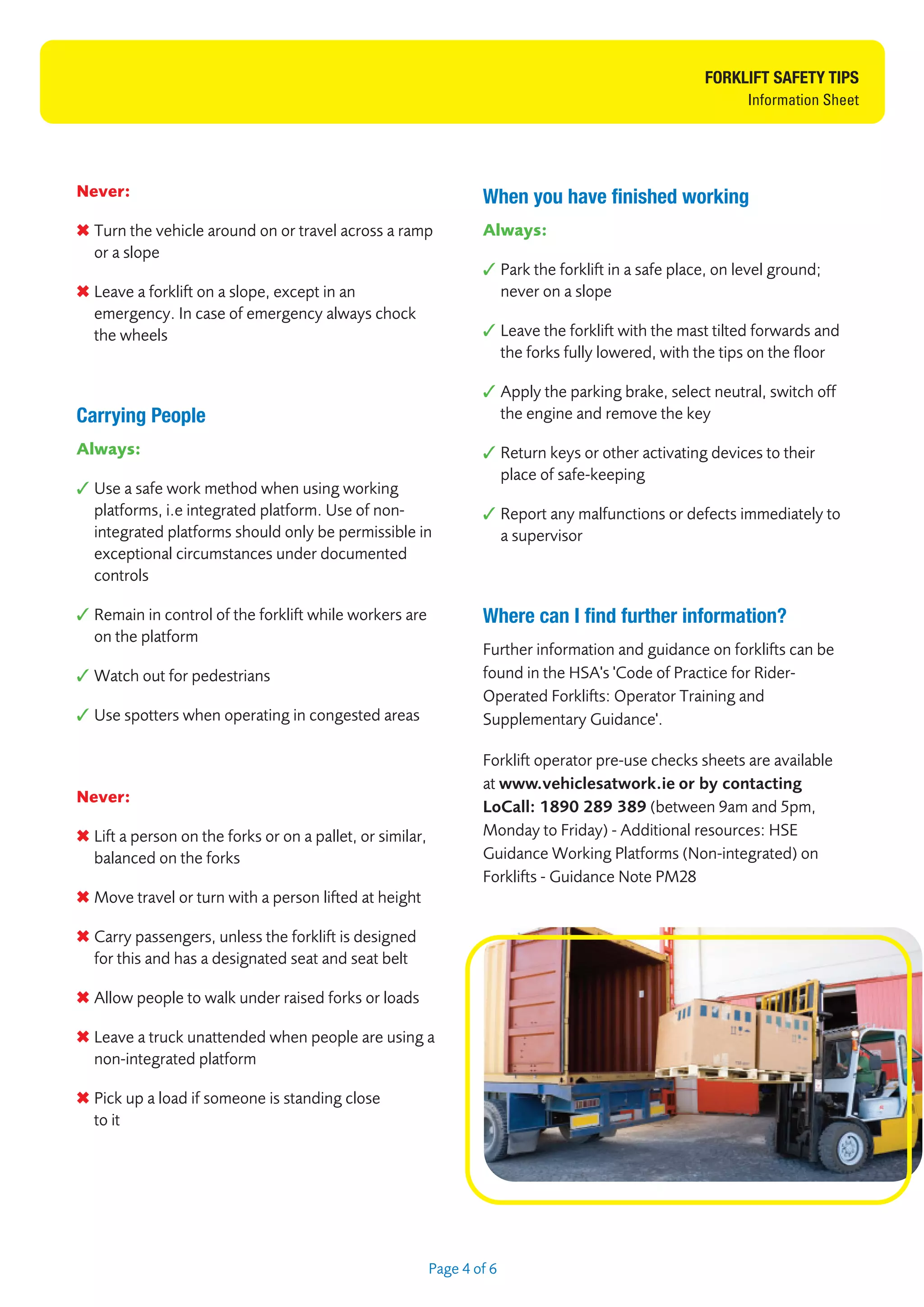 Forklift Safety Tips: Do's and Don'ts | PDF
