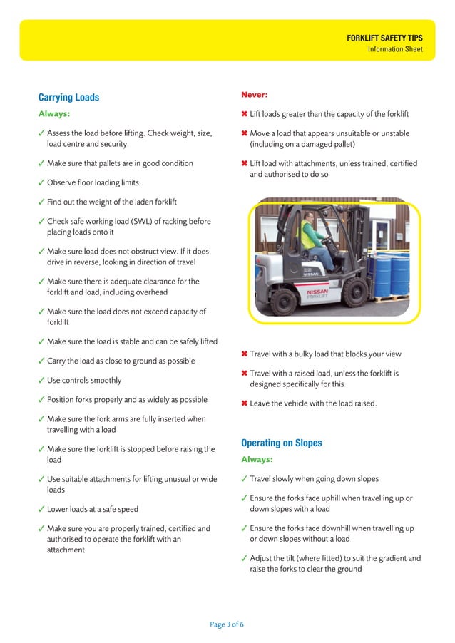 Forklift Safety Tips: Do's and Don'ts | PDF