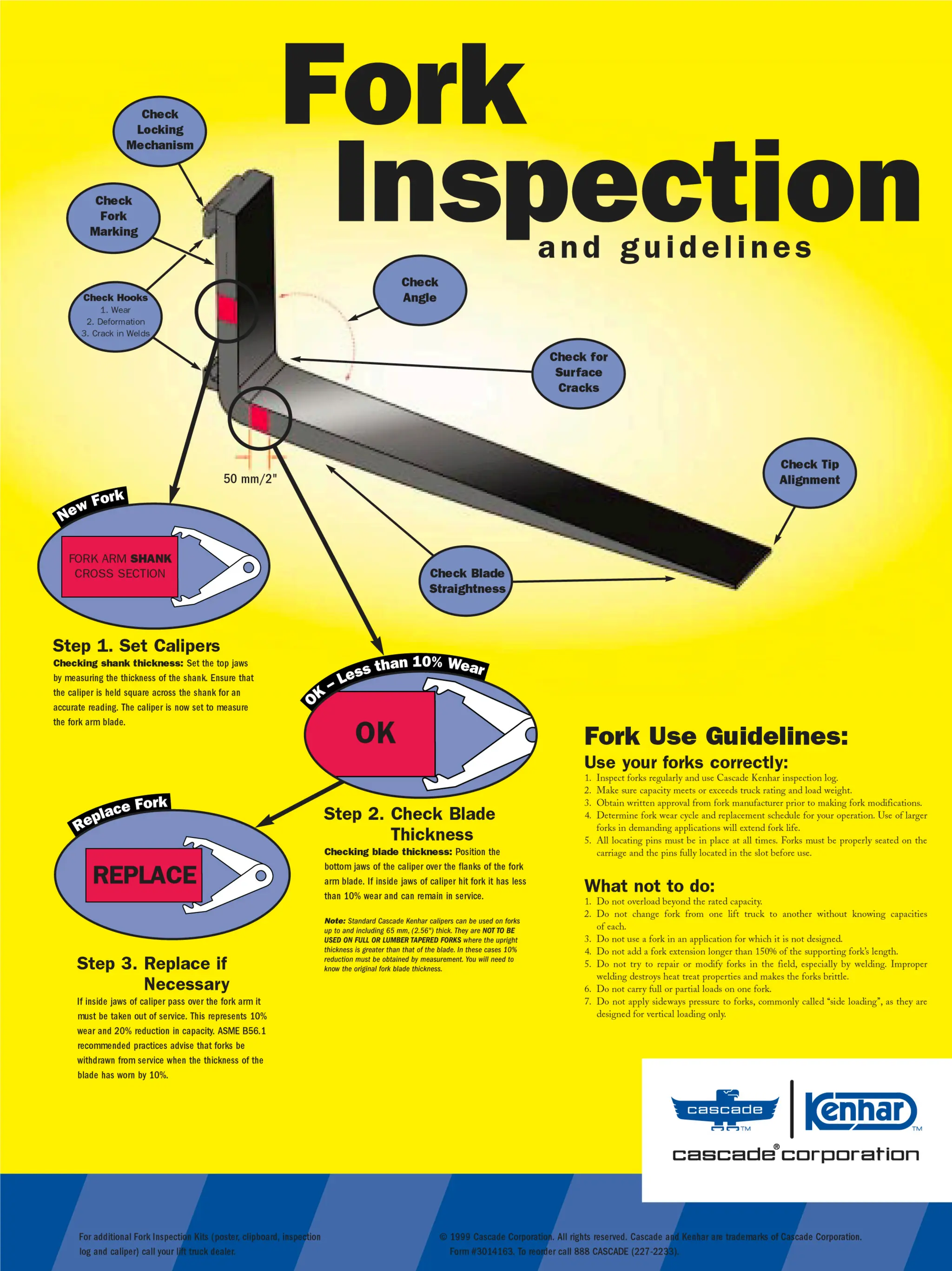 Forklift Fork Safety Inspection Cascade Poster | PDF