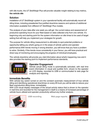 Forklift idling control as a management tool to increase material ...
