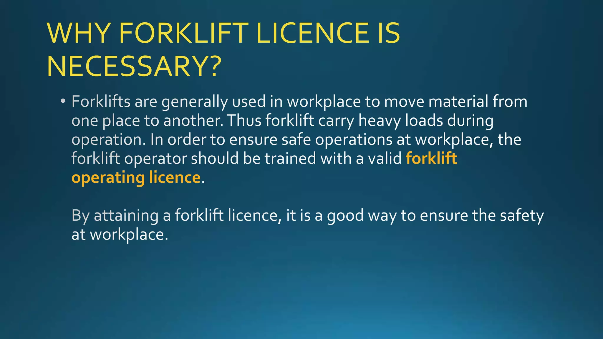 Forklift licence | PPTX