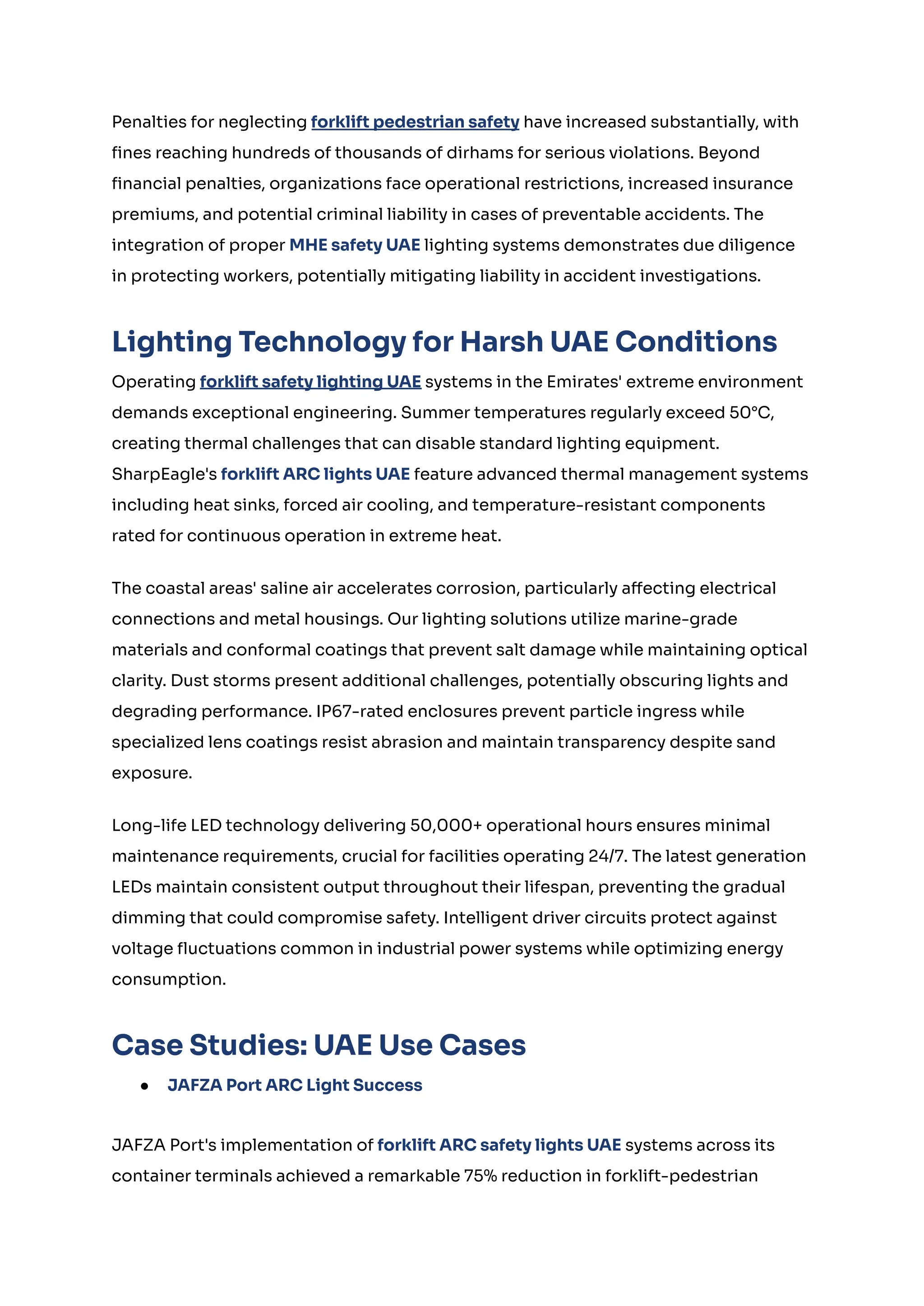 Forklift Safety Lighting Solutions in UAE _ SharpEagle | PDF
